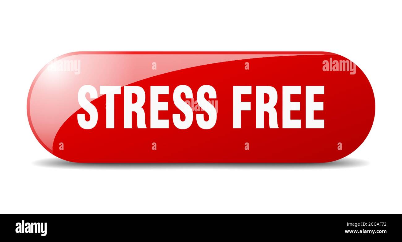 stress free button. rounded glass sign. sticker. banner Stock Vector ...