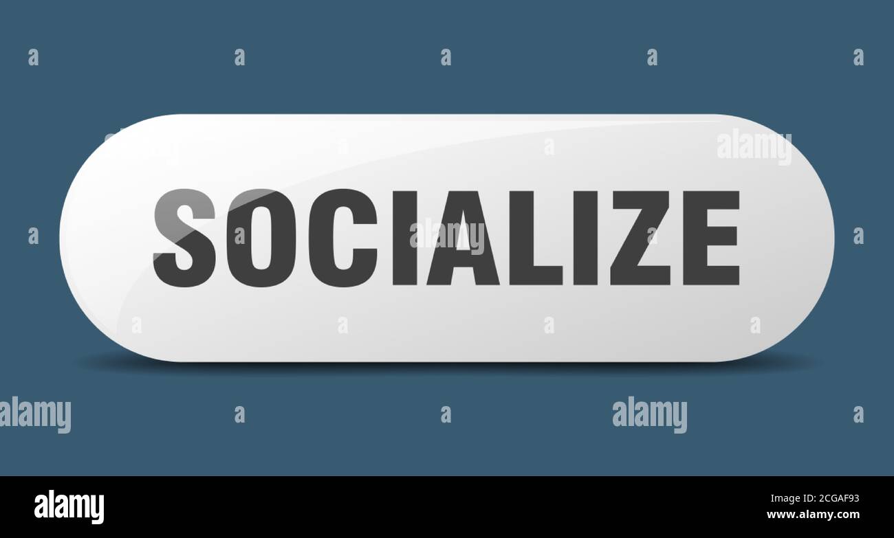 socialize button. rounded glass sign. sticker. banner Stock Vector ...