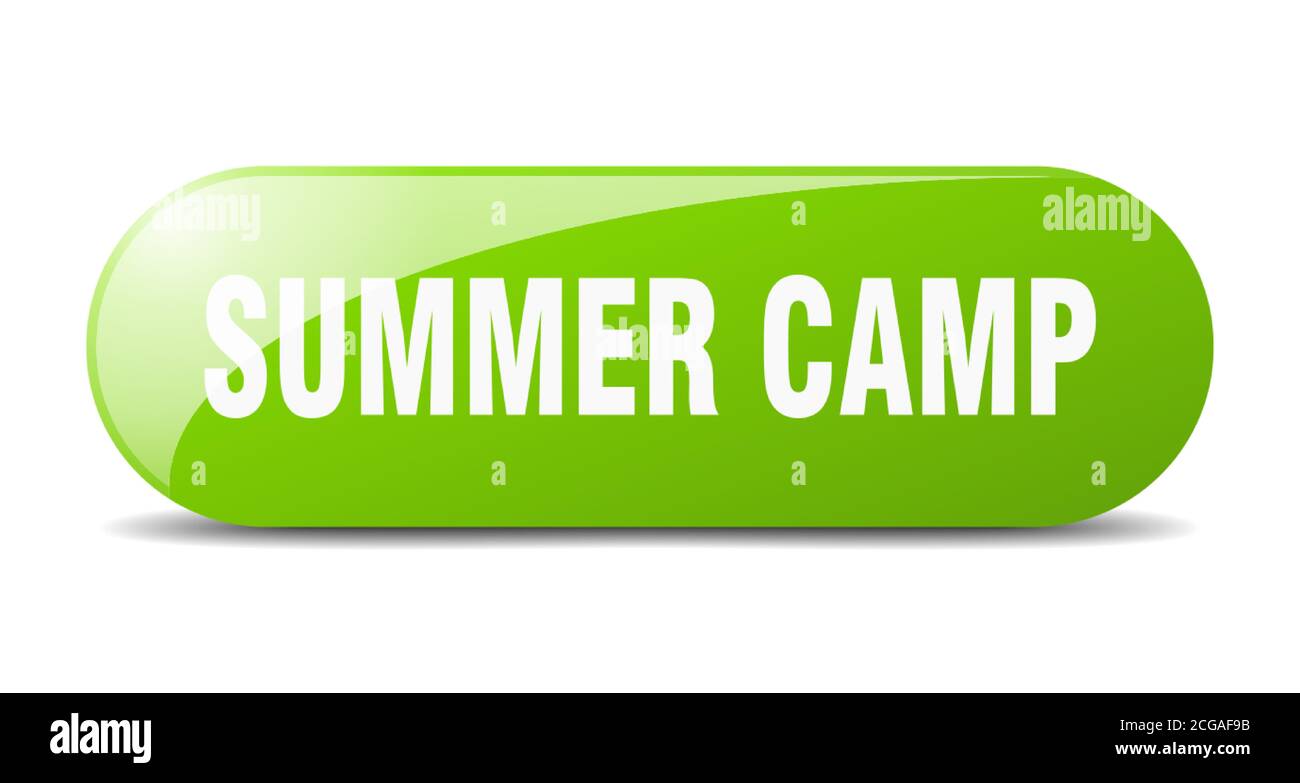summer camp button. rounded glass sign. sticker. banner Stock Vector ...