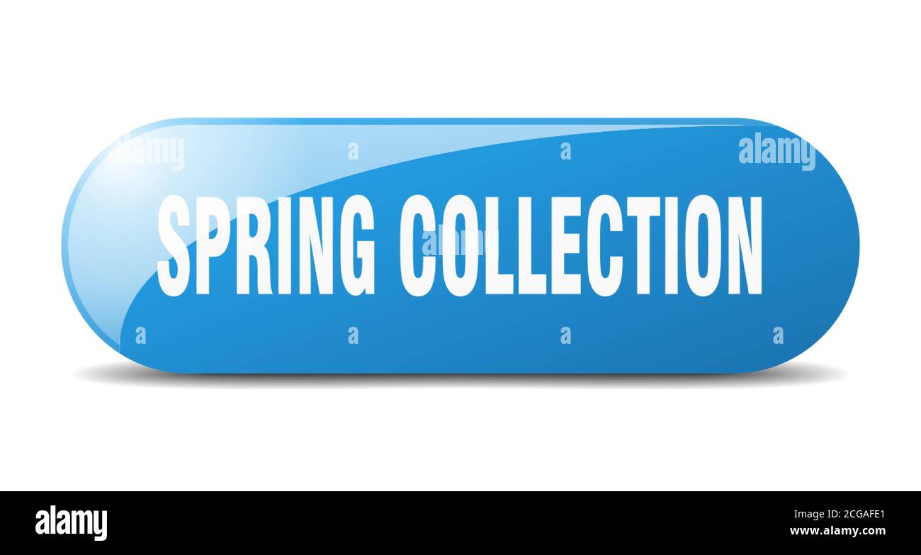 spring collection button. rounded glass sign. sticker. banner Stock ...