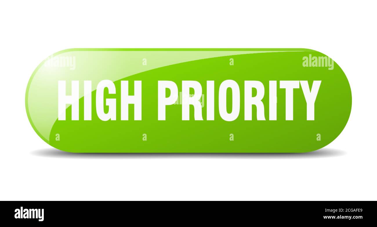 high priority button. rounded glass sign. sticker. banner Stock Vector ...