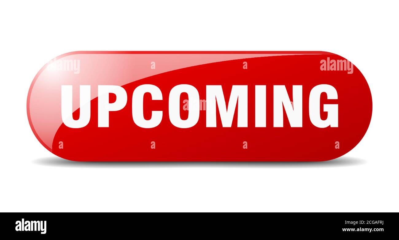 upcoming button. rounded glass sign. sticker. banner Stock Vector Image ...