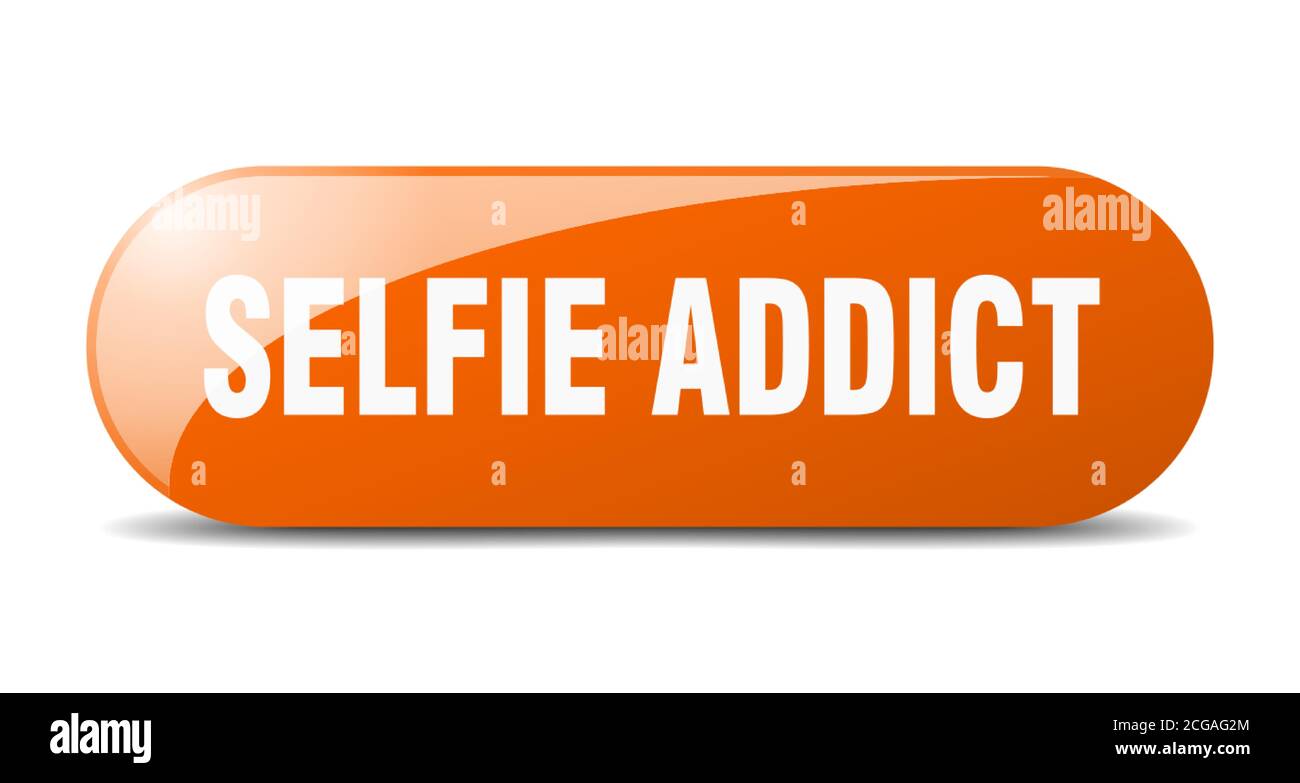 selfie addict button. rounded glass sign. sticker. banner Stock Vector ...