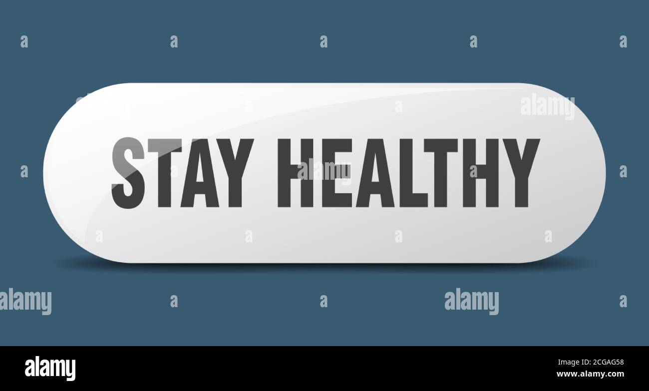 stay healthy button. rounded glass sign. sticker. banner Stock Vector ...