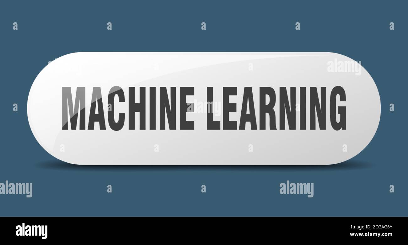 machine learning button. rounded glass sign. sticker. banner Stock ...