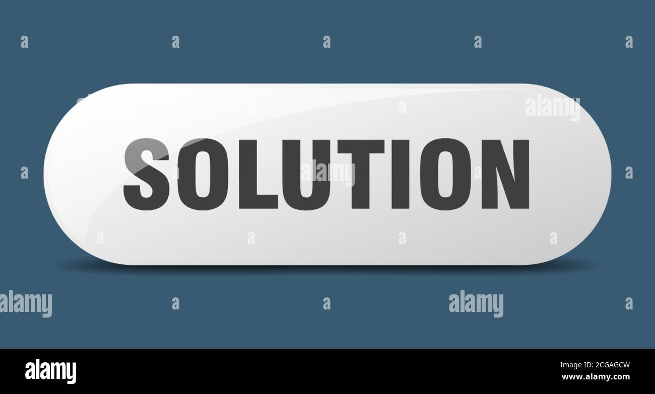 solution button. rounded glass sign. sticker. banner Stock Vector Image ...