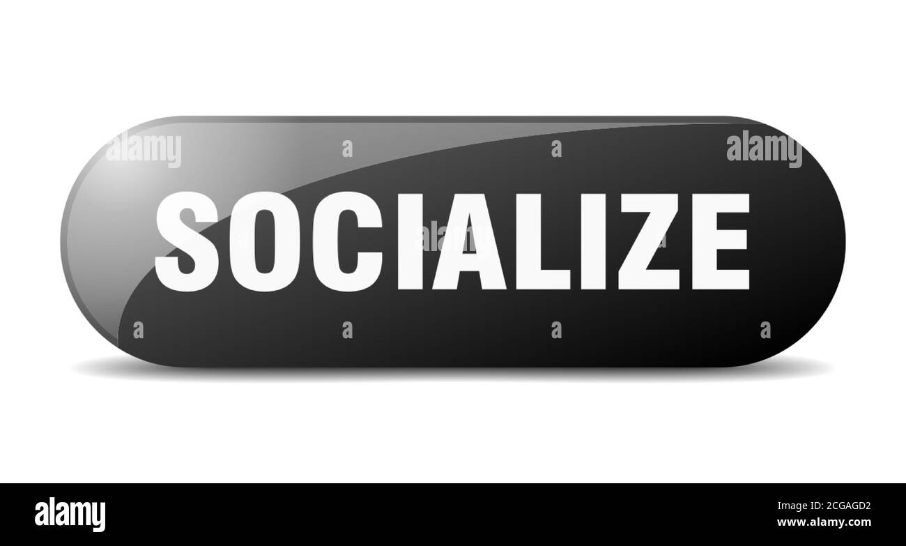 socialize button. rounded glass sign. sticker. banner Stock Vector ...
