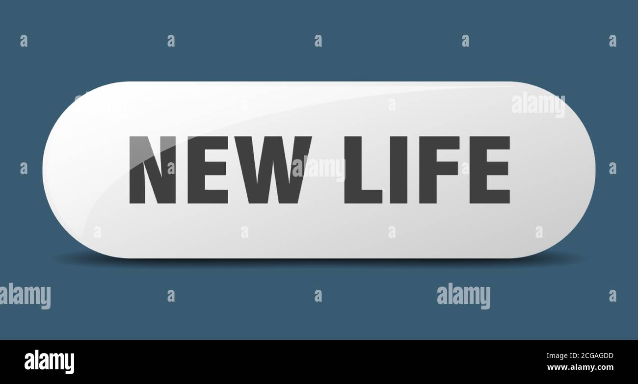 new life button. rounded glass sign. sticker. banner Stock Vector Image ...