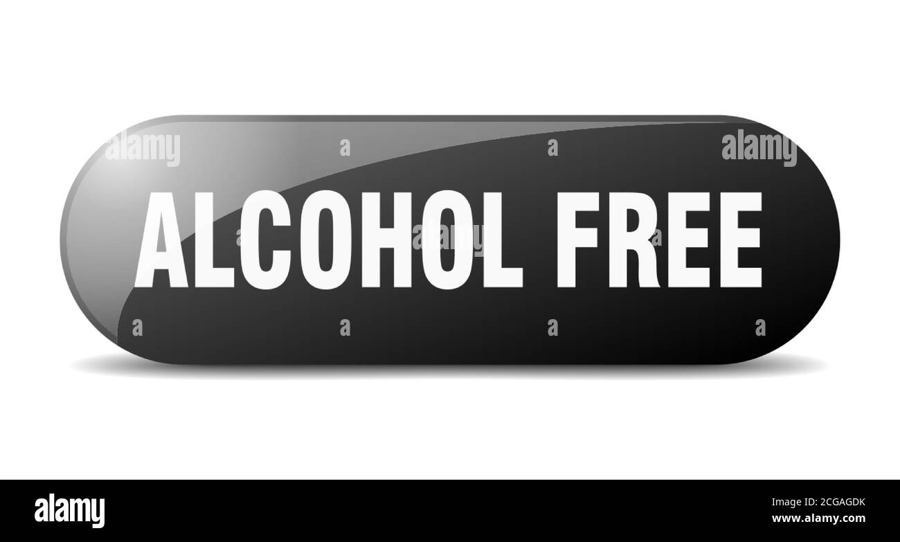 alcohol free button. rounded glass sign. sticker. banner Stock Vector ...