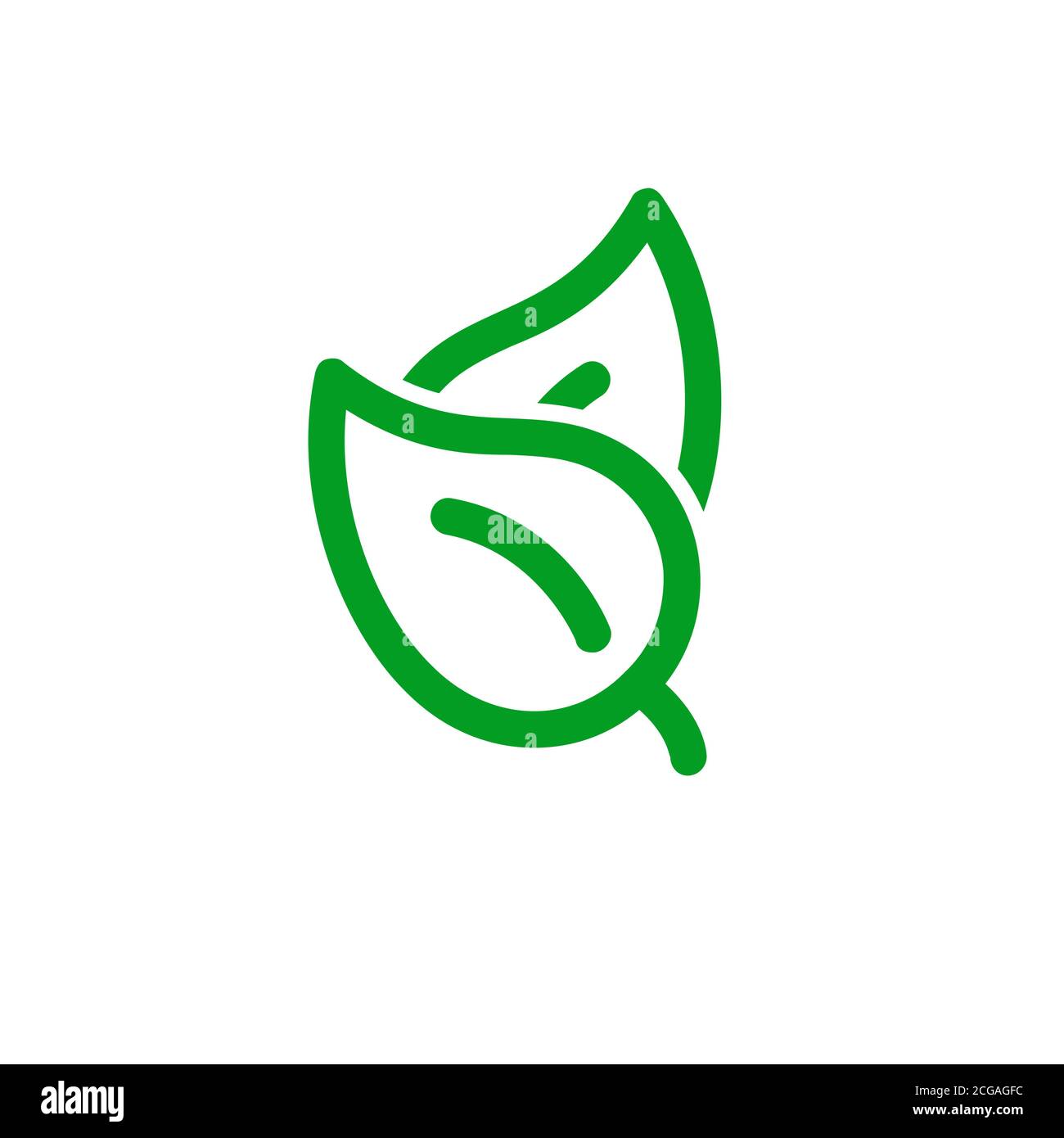 Leaf Pair Icon, eco spring symbol. Stock vector illustration isolated ...