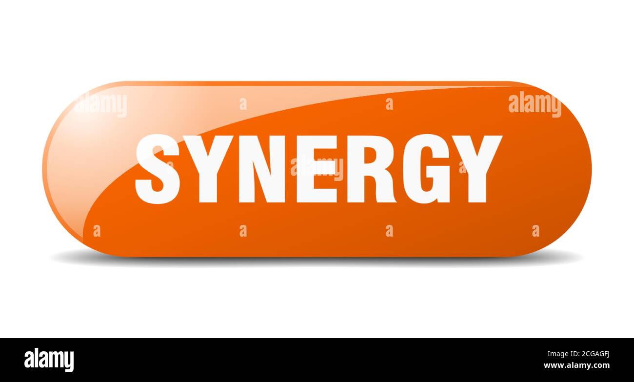 synergy button. rounded glass sign. sticker. banner Stock Vector Image ...