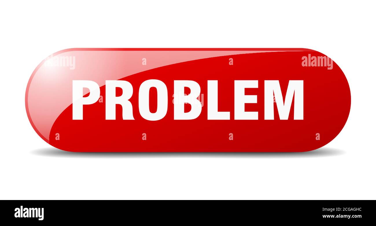 problem button. rounded glass sign. sticker. banner Stock Vector Image ...