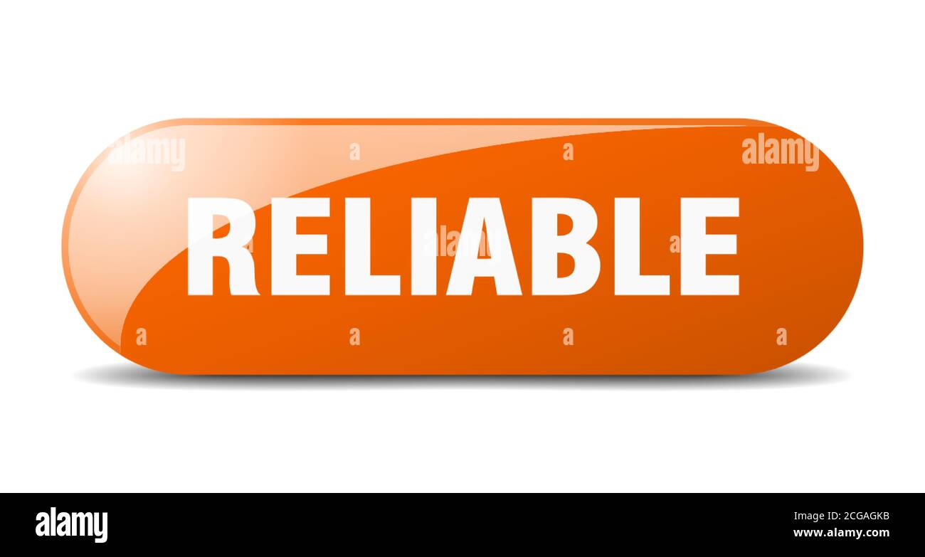 reliable button. rounded glass sign. sticker. banner Stock Vector Image ...