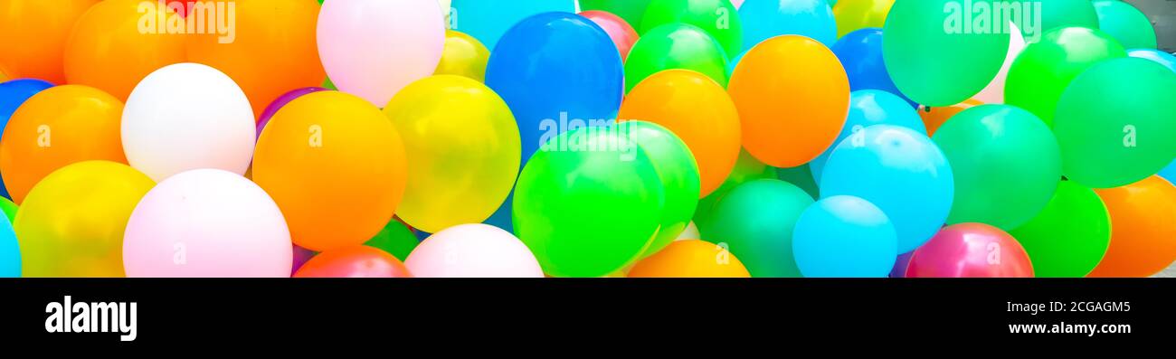 Colorful gas-filled balloons close-up and panoramic views Stock Photo ...