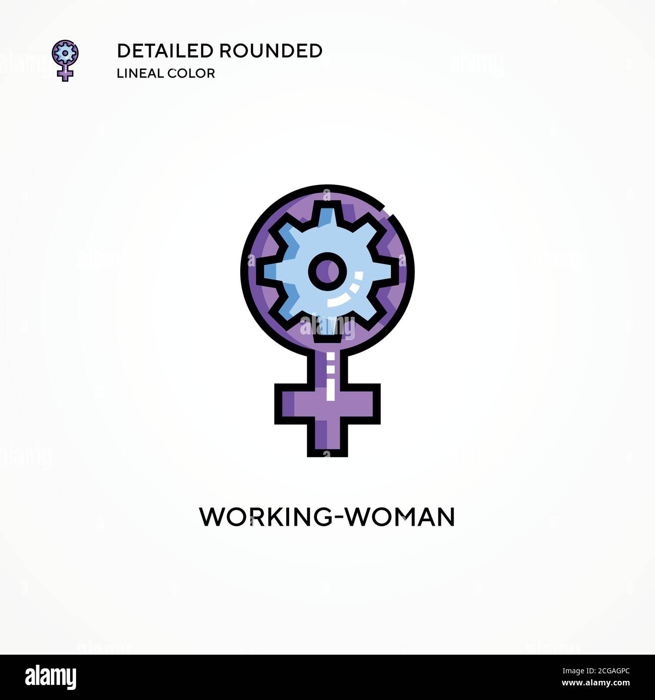 Working-woman vector icon. Modern vector illustration concepts. Easy to ...