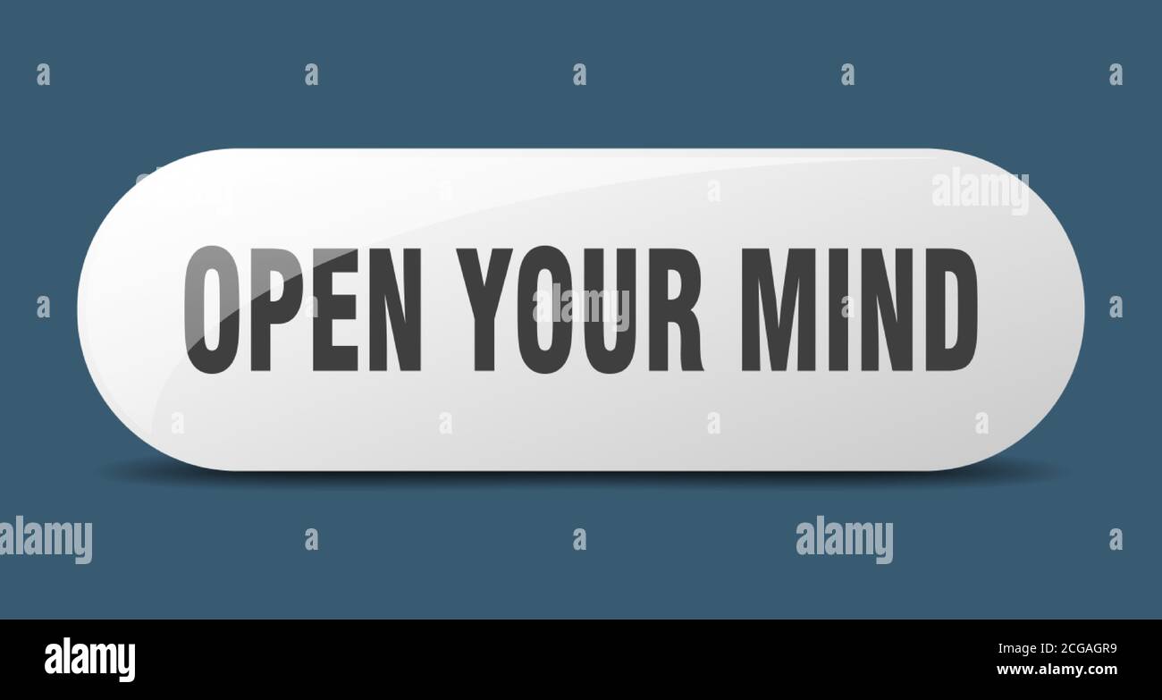 open your mind button. rounded glass sign. sticker. banner Stock Vector ...