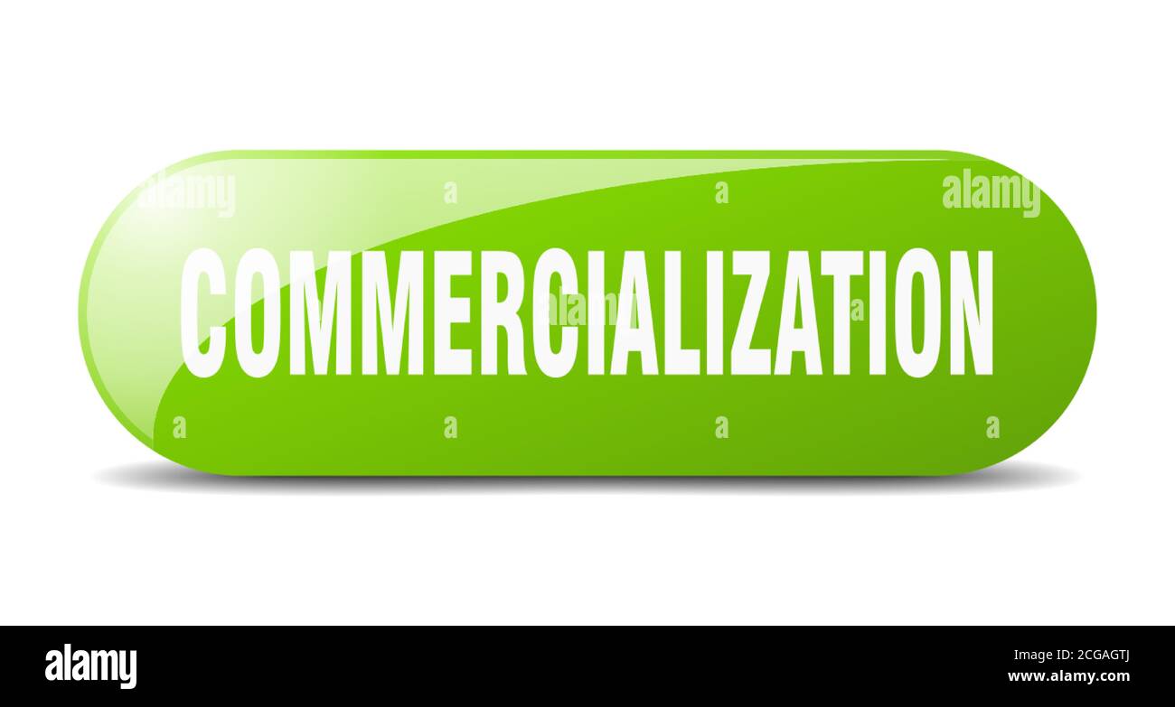 commercialization button. rounded glass sign. sticker. banner Stock ...