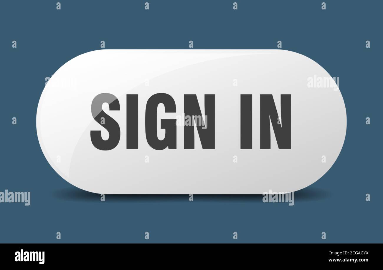 sign in button. rounded glass sign. sticker. banner Stock Vector Image ...