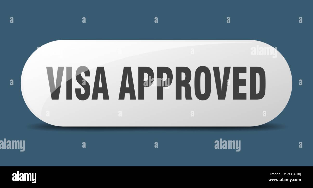 visa approved button. rounded glass sign. sticker. banner Stock Vector ...