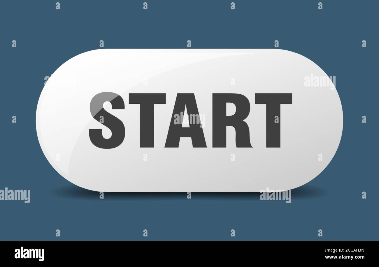 start button. rounded glass sign. sticker. banner Stock Vector Image ...