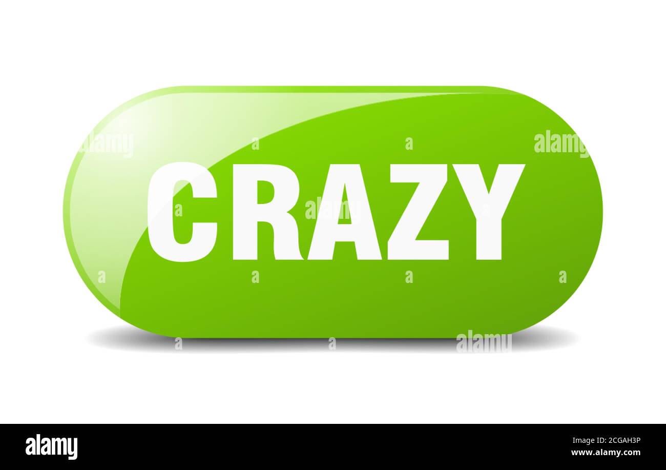 crazy button. rounded glass sign. sticker. banner Stock Vector Image & Art - Alamy