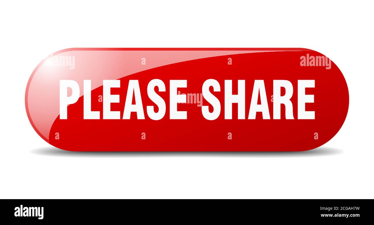 please share button. rounded glass sign. sticker. banner Stock Vector ...