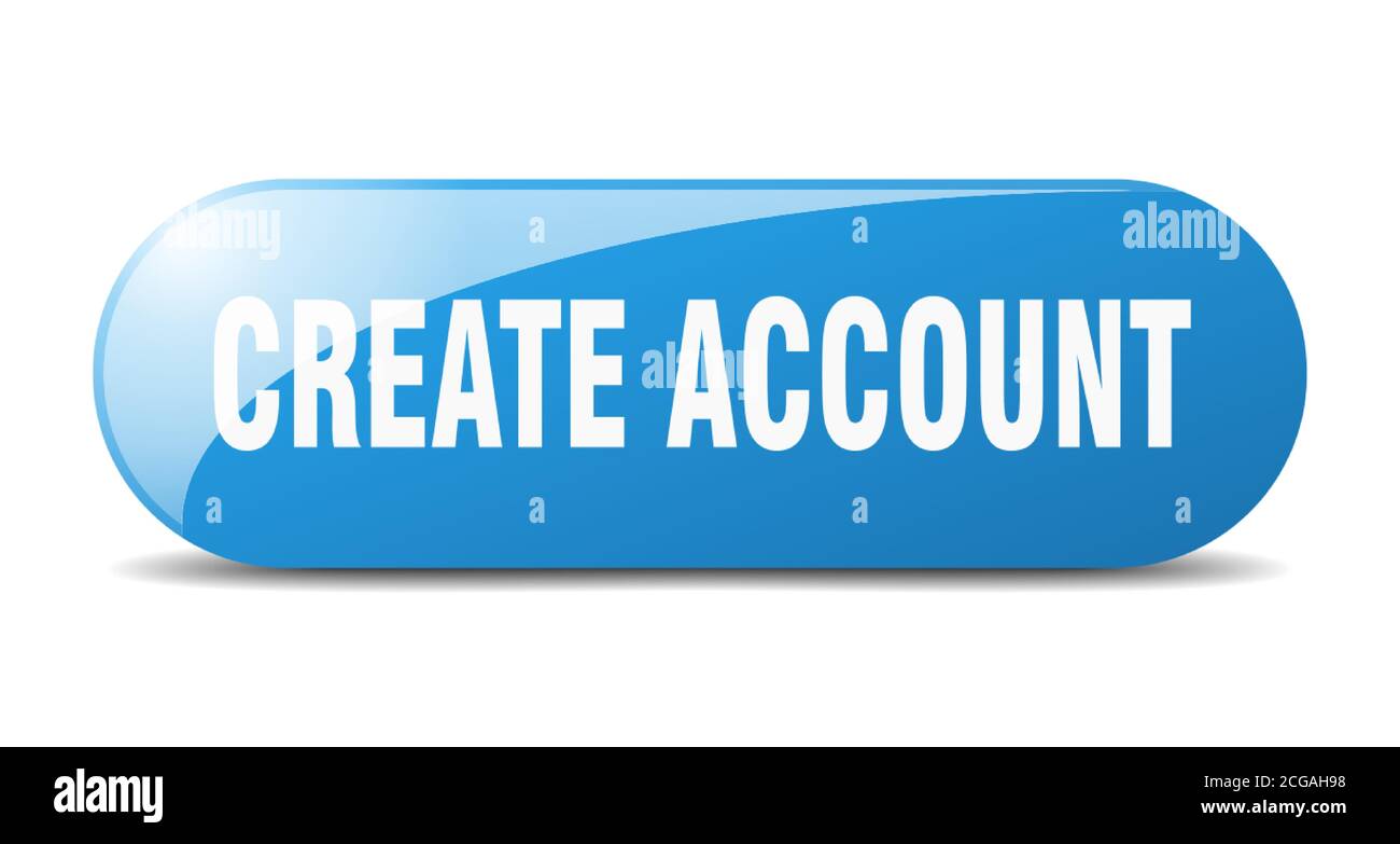create account button. rounded glass sign. sticker. banner Stock Vector ...