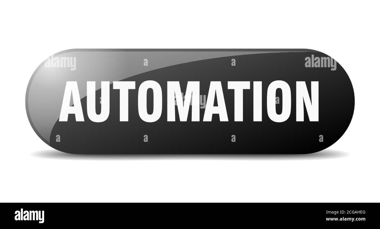 automation button. rounded glass sign. sticker. banner Stock Vector ...
