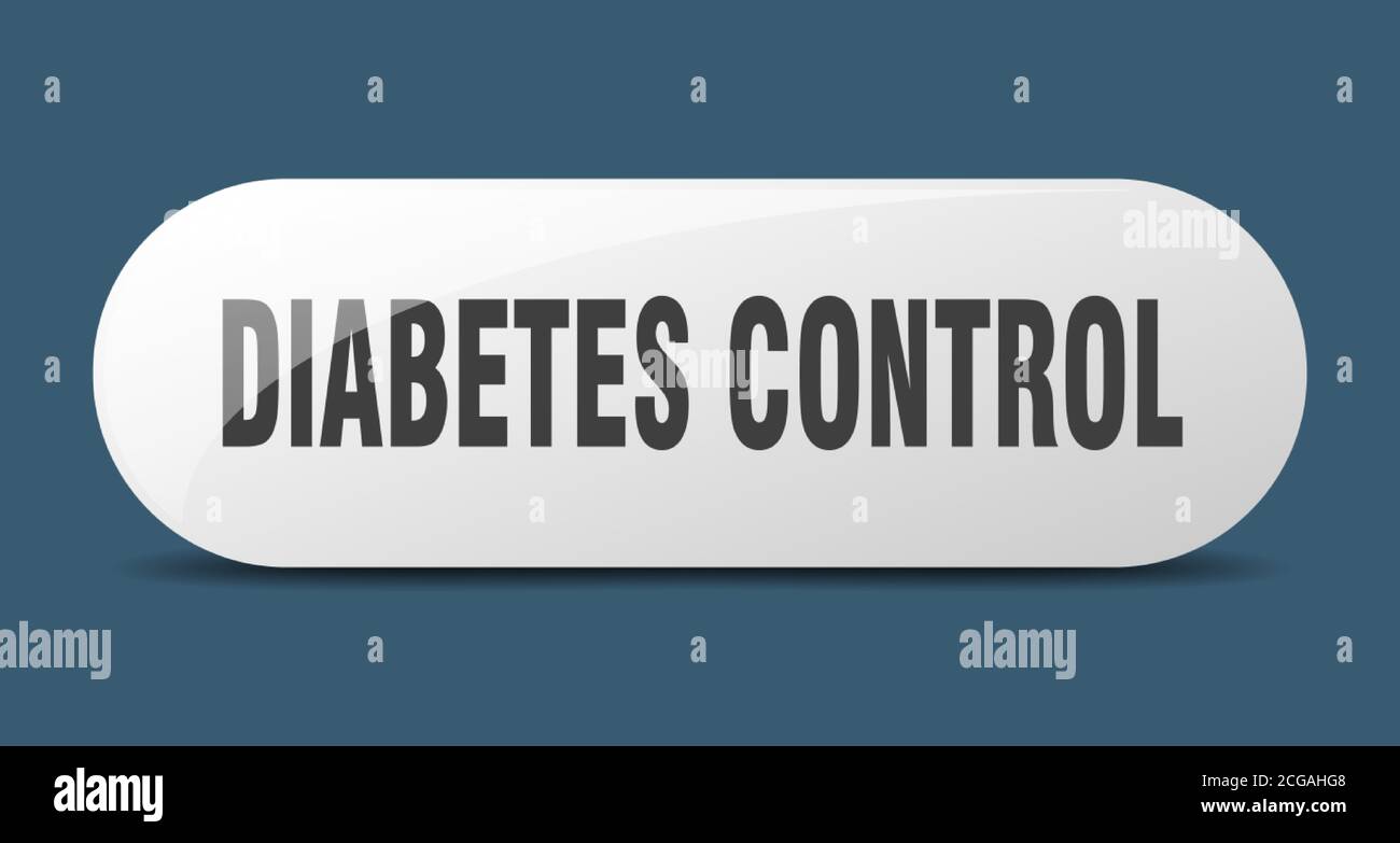diabetes control button. rounded glass sign. sticker. banner Stock ...