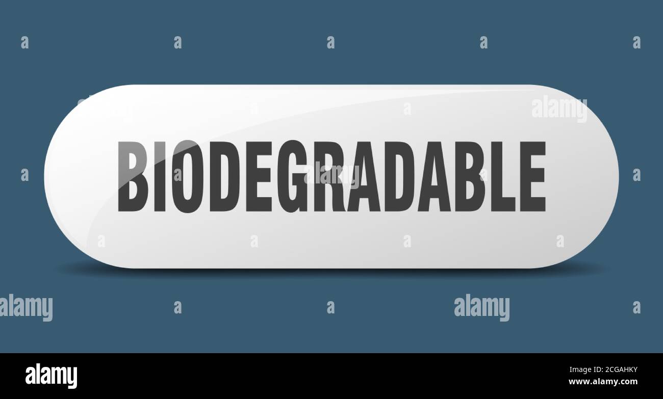 biodegradable button. rounded glass sign. sticker. banner Stock Vector ...