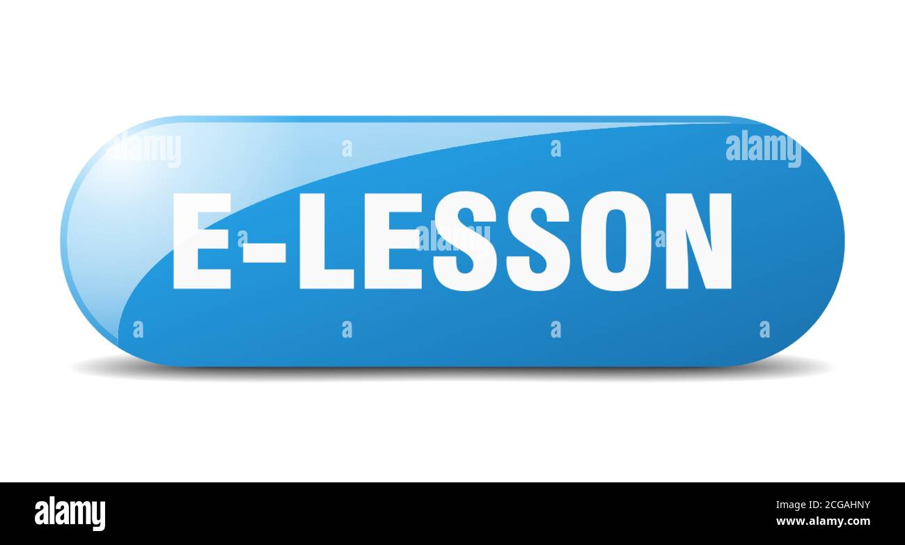 e-lesson button. rounded glass sign. sticker. banner Stock Vector Image ...