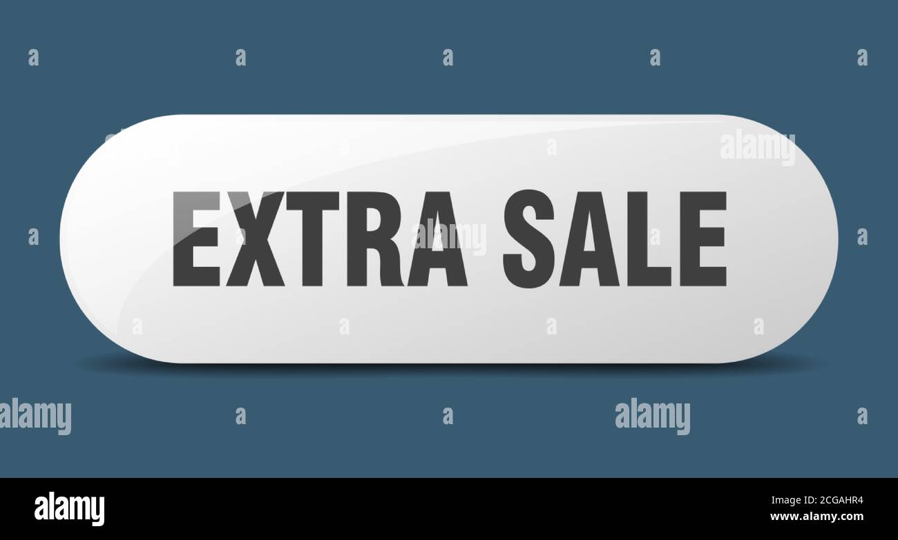extra sale button. rounded glass sign. sticker. banner Stock Vector ...