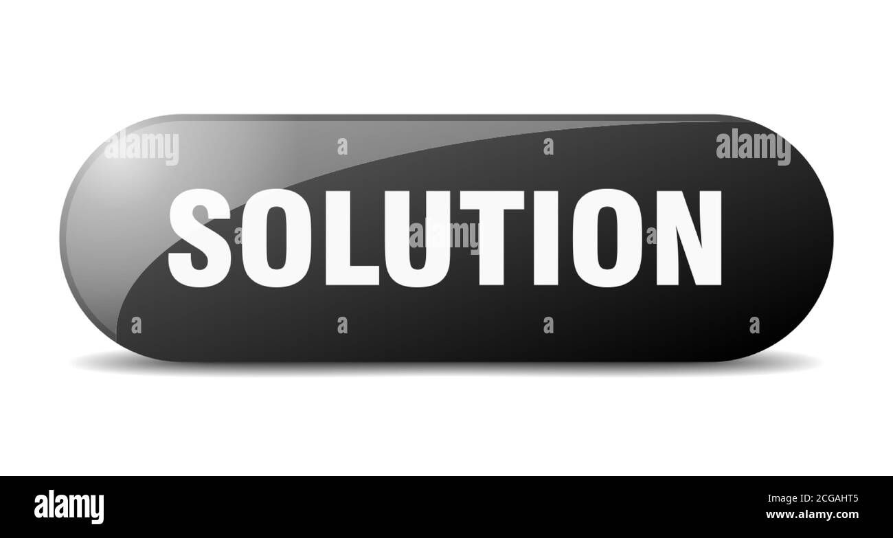 solution button. rounded glass sign. sticker. banner Stock Vector Image ...