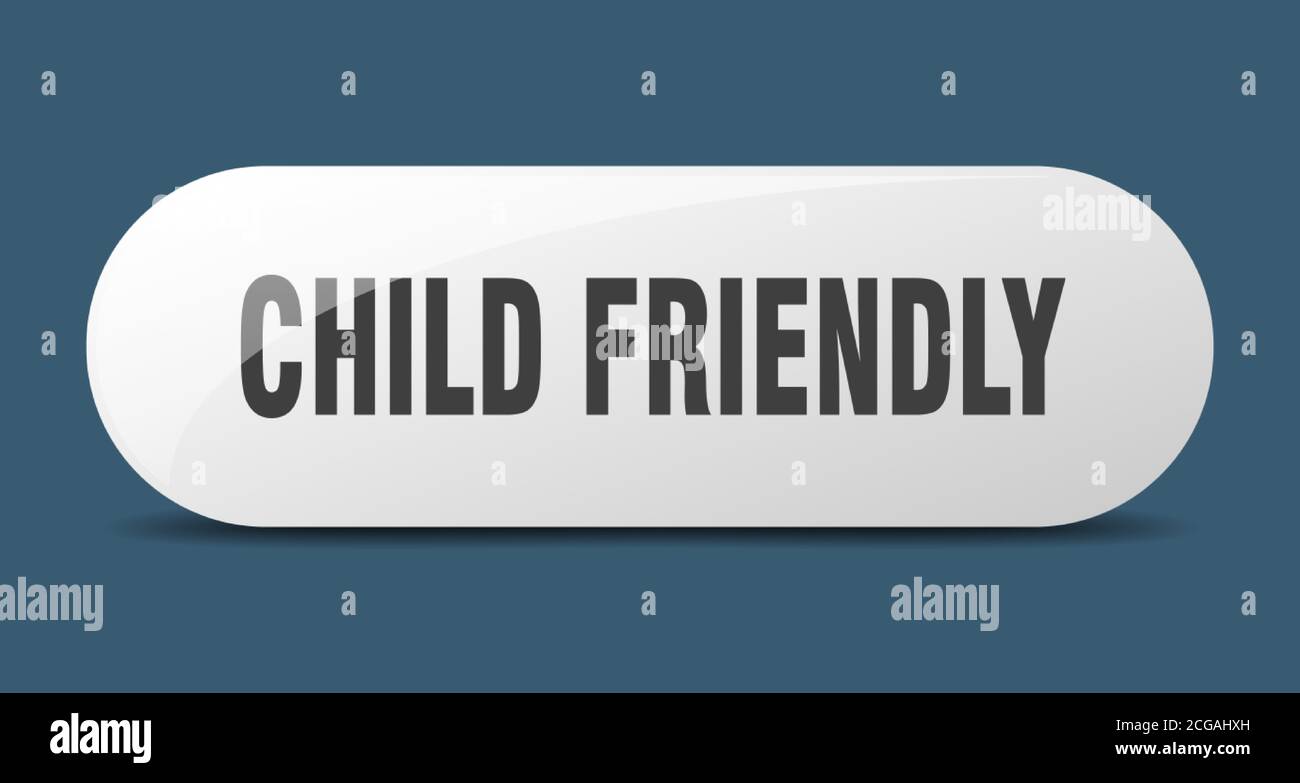 child friendly button. rounded glass sign. sticker. banner Stock Vector ...