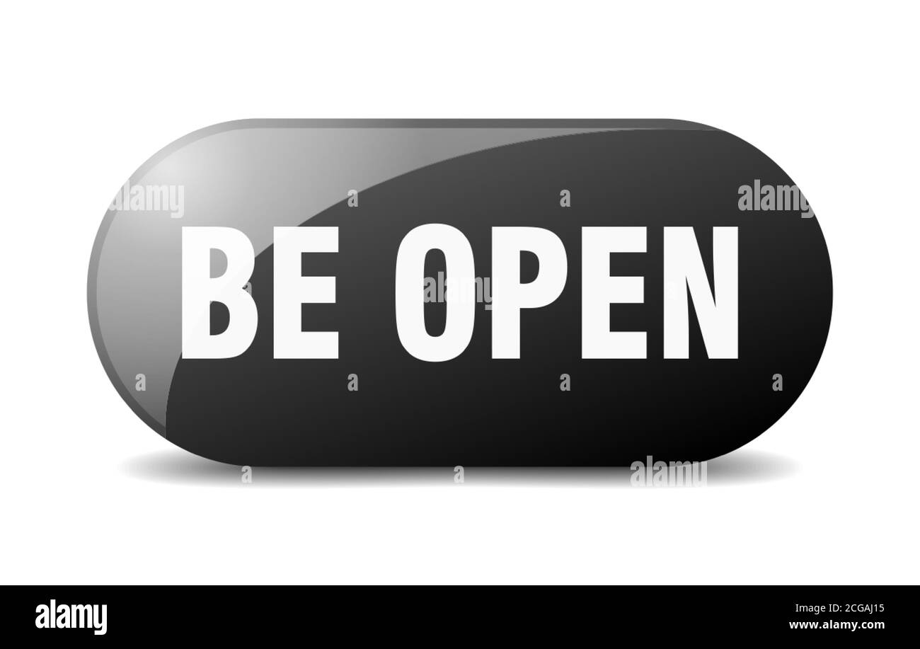 be open button. rounded glass sign. sticker. banner Stock Vector Image ...