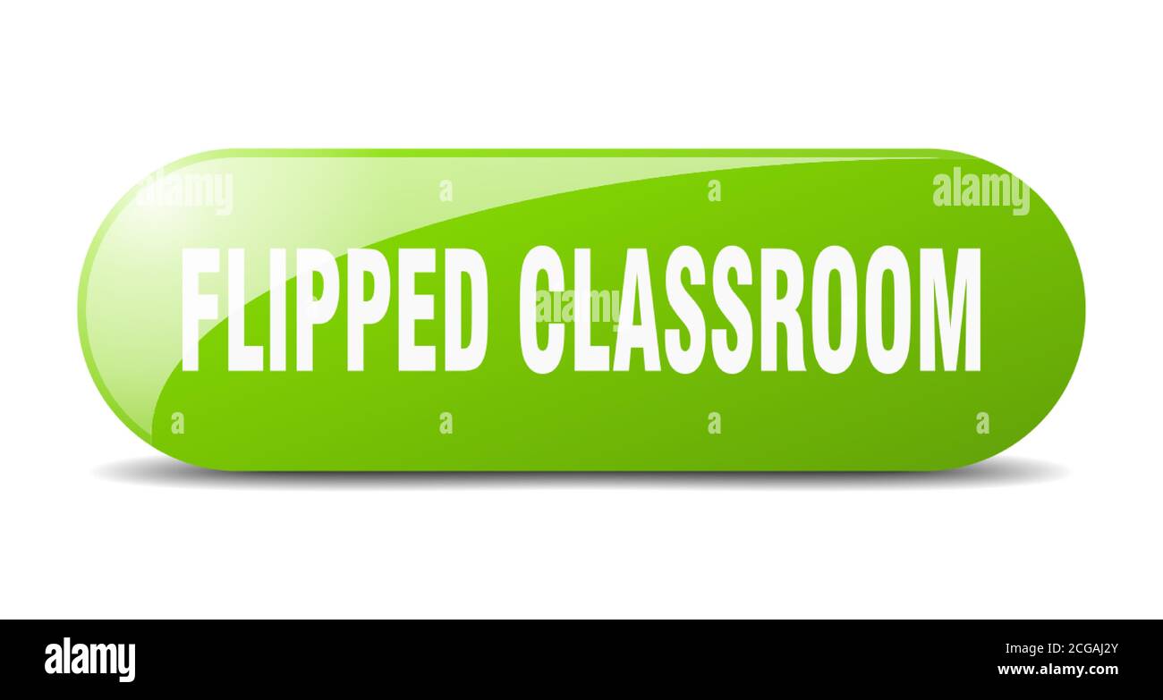 flipped classroom button. rounded glass sign. sticker. banner Stock ...