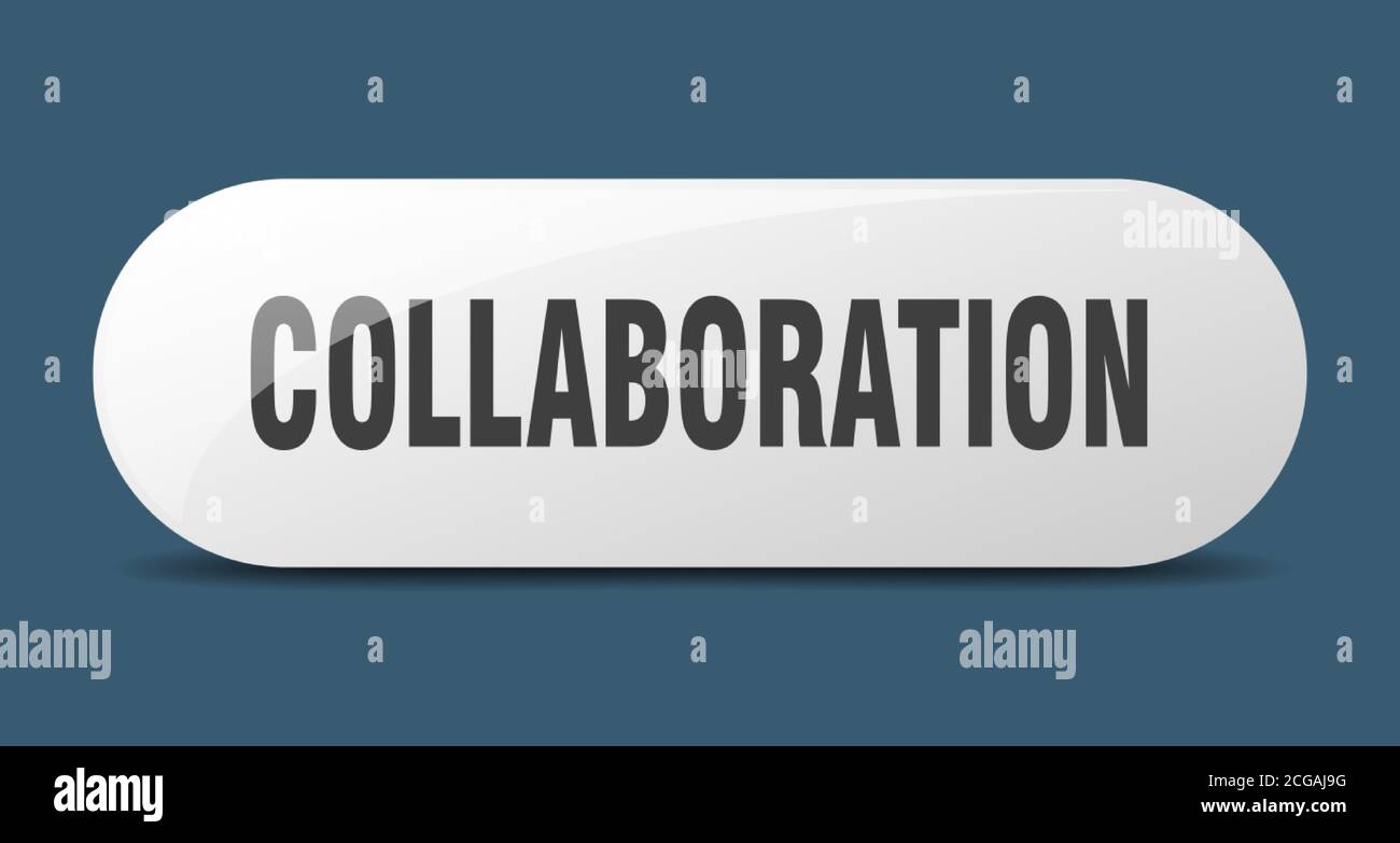 collaboration button. rounded glass sign. sticker. banner Stock Vector ...
