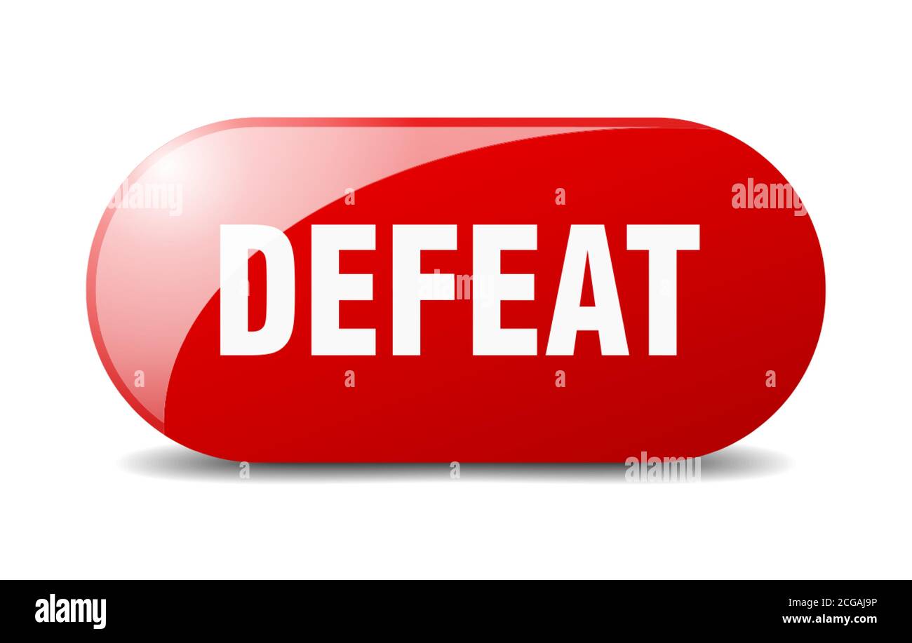 defeat button. rounded glass sign. sticker. banner Stock Vector Image ...