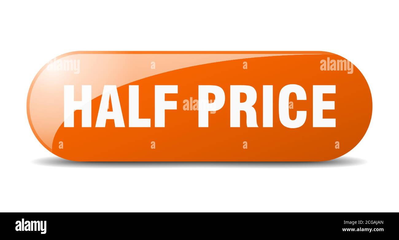 half price button. rounded glass sign. sticker. banner Stock Vector ...