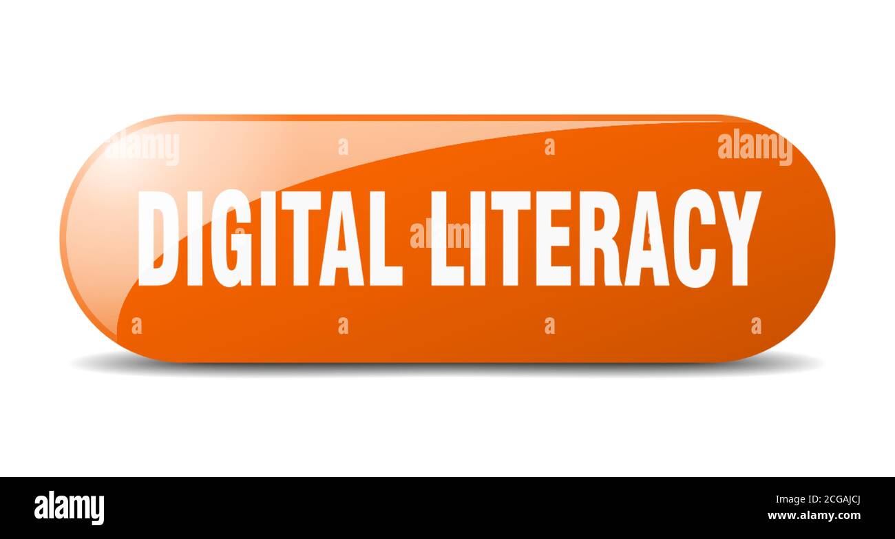 digital literacy button. rounded glass sign. sticker. banner Stock ...