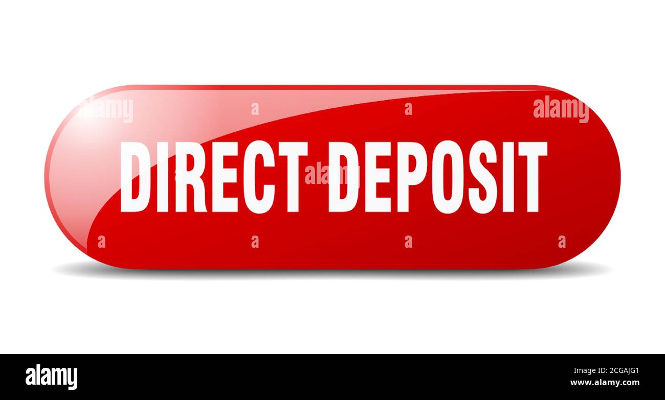 direct deposit button. rounded glass sign. sticker. banner Stock Vector ...