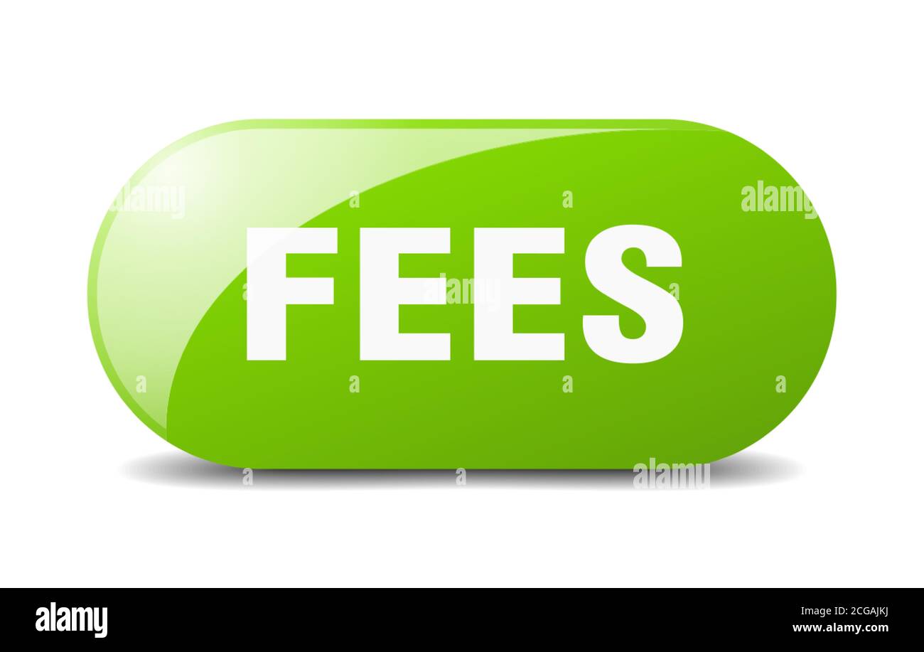 fees button. rounded glass sign. sticker. banner Stock Vector Image ...