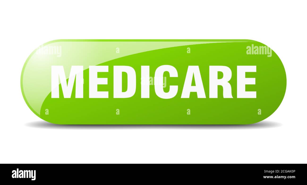 medicare button. rounded glass sign. sticker. banner Stock Vector Image ...