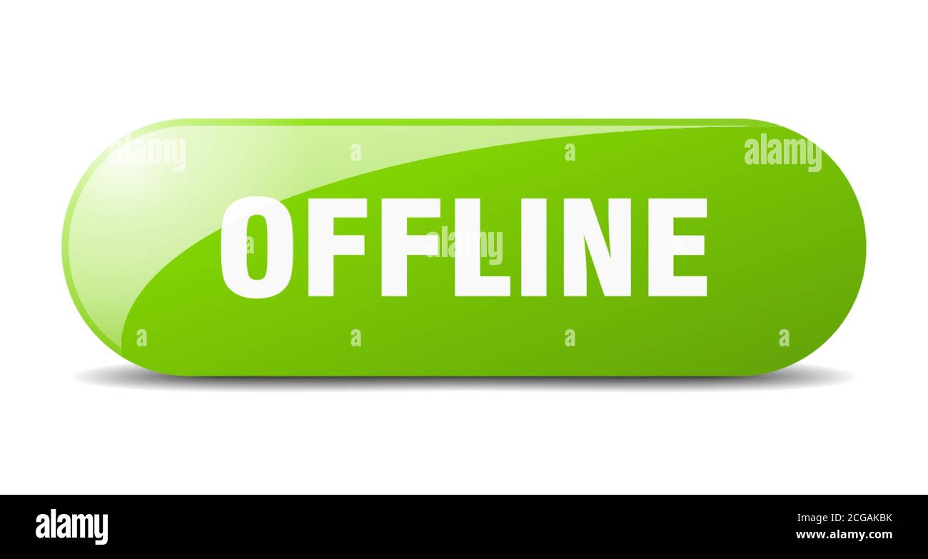 offline button. rounded glass sign. sticker. banner Stock Vector Image ...