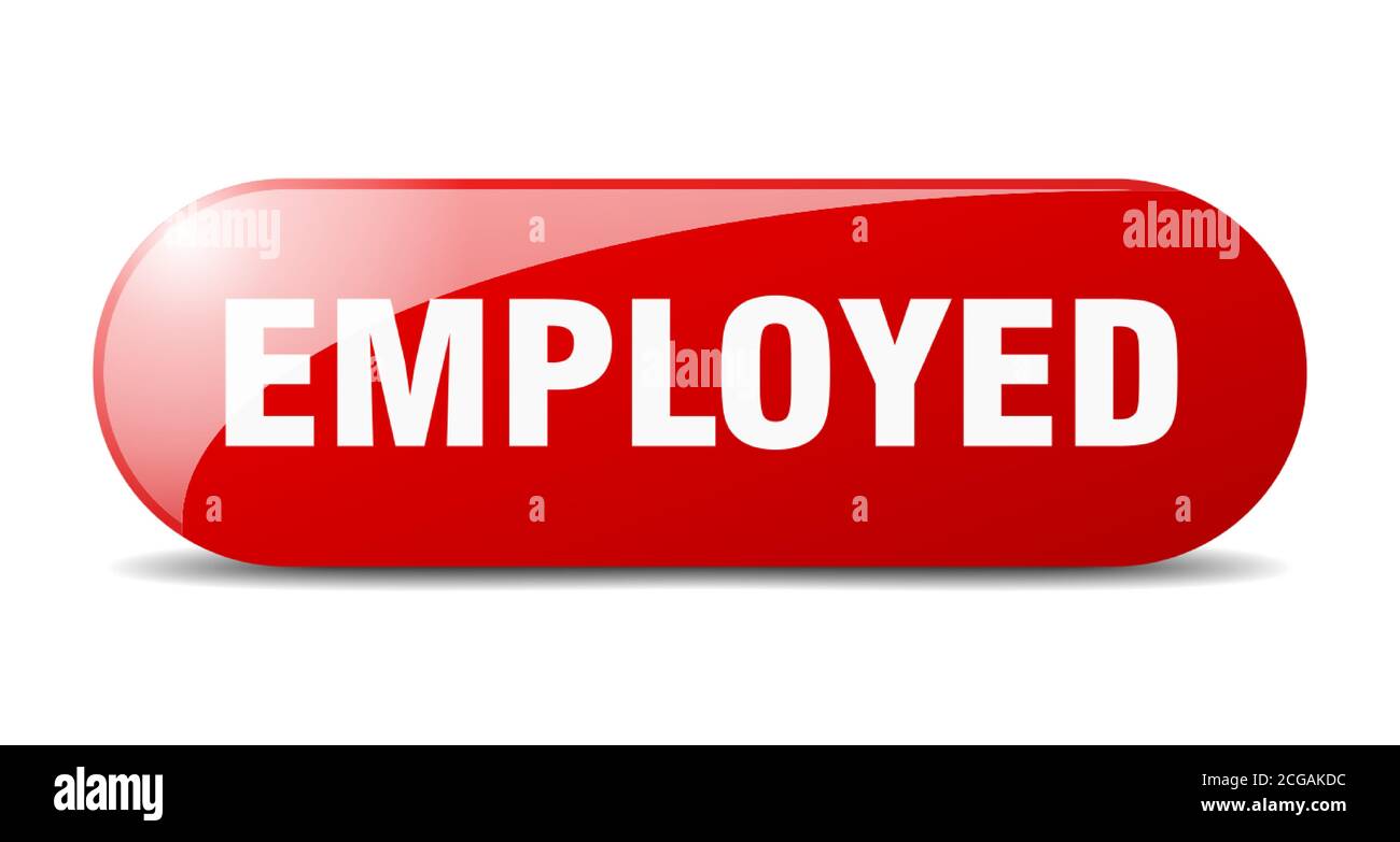 employed button. rounded glass sign. sticker. banner Stock Vector Image ...