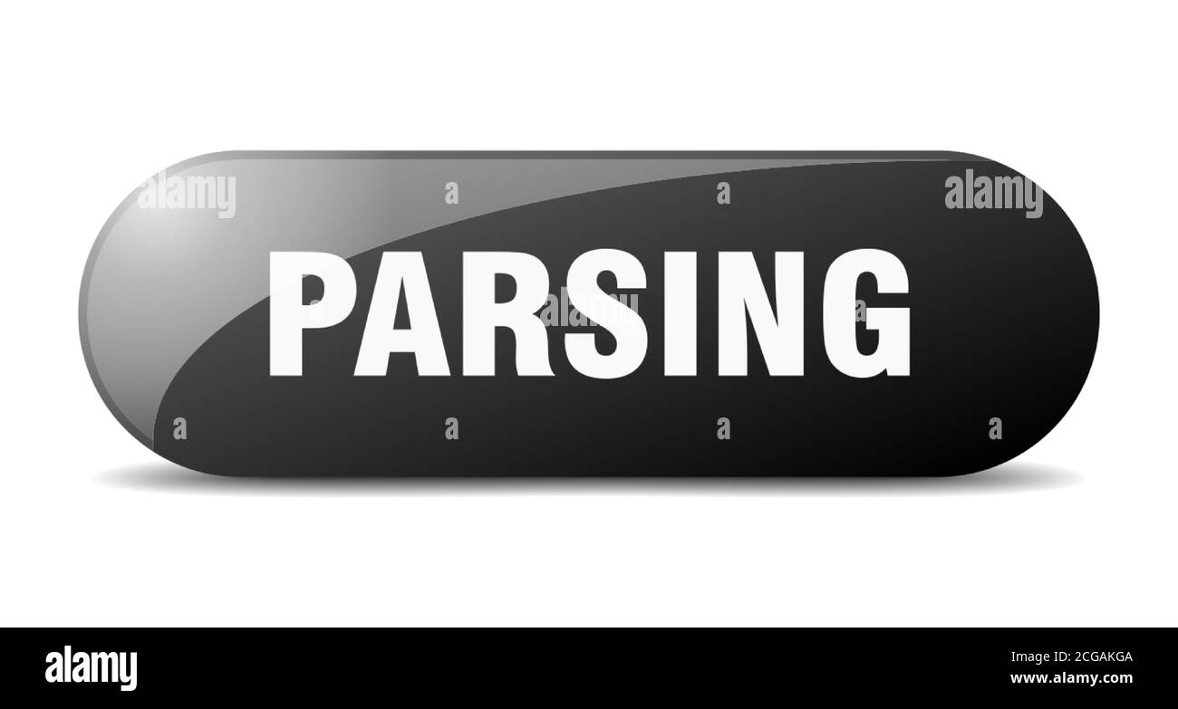 parsing button. rounded glass sign. sticker. banner Stock Vector Image ...