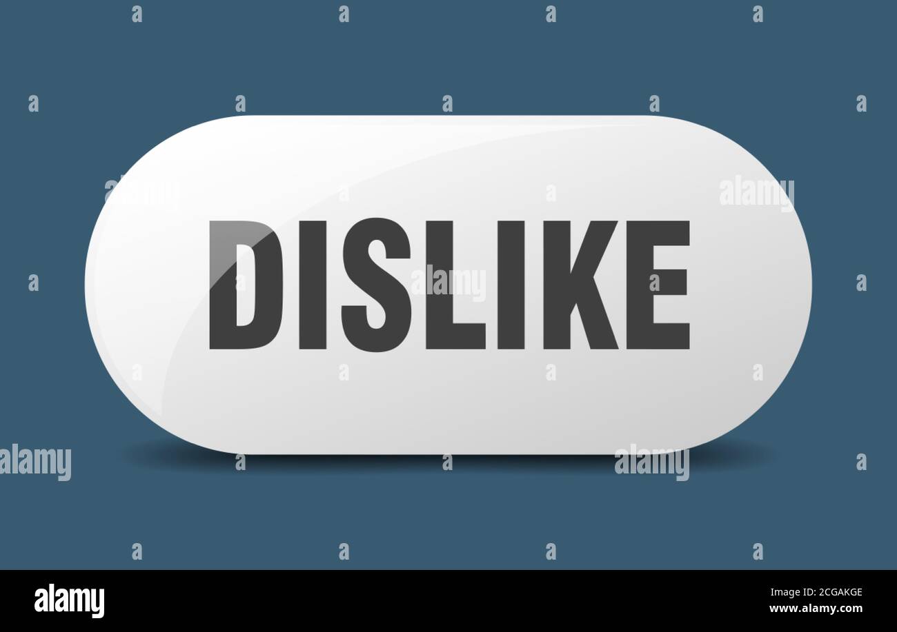 dislike button. rounded glass sign. sticker. banner Stock Vector Image ...