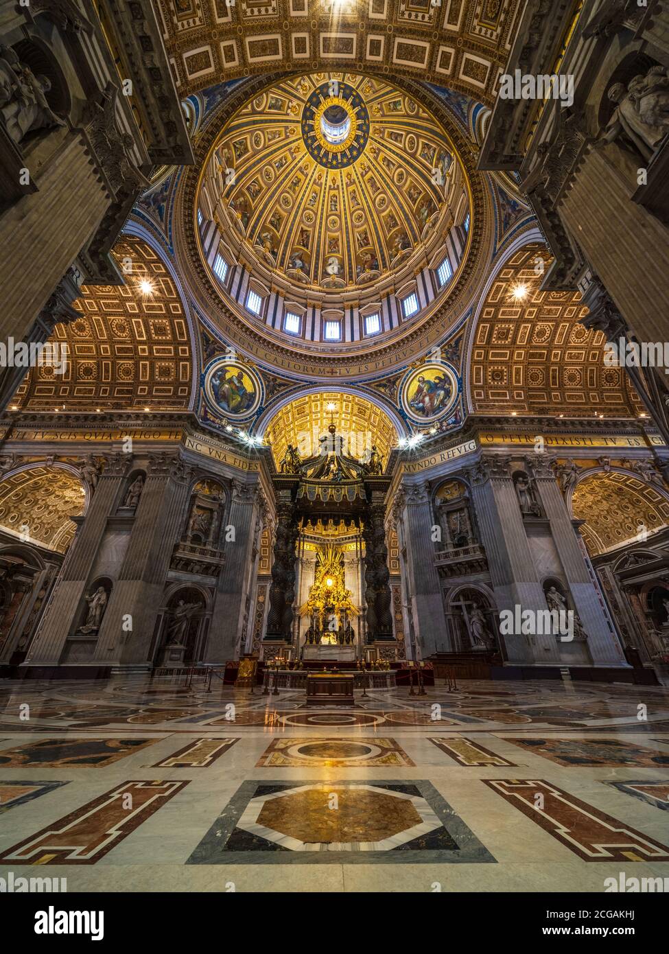 Saint Peters Basilica Interior Angles and Dome Stock Photo - Alamy