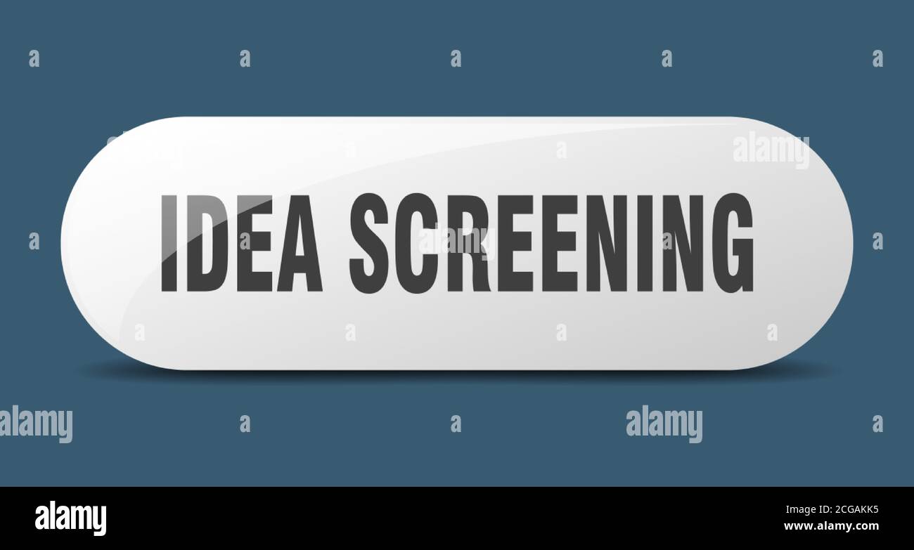 idea screening button. rounded glass sign. sticker. banner Stock Vector ...