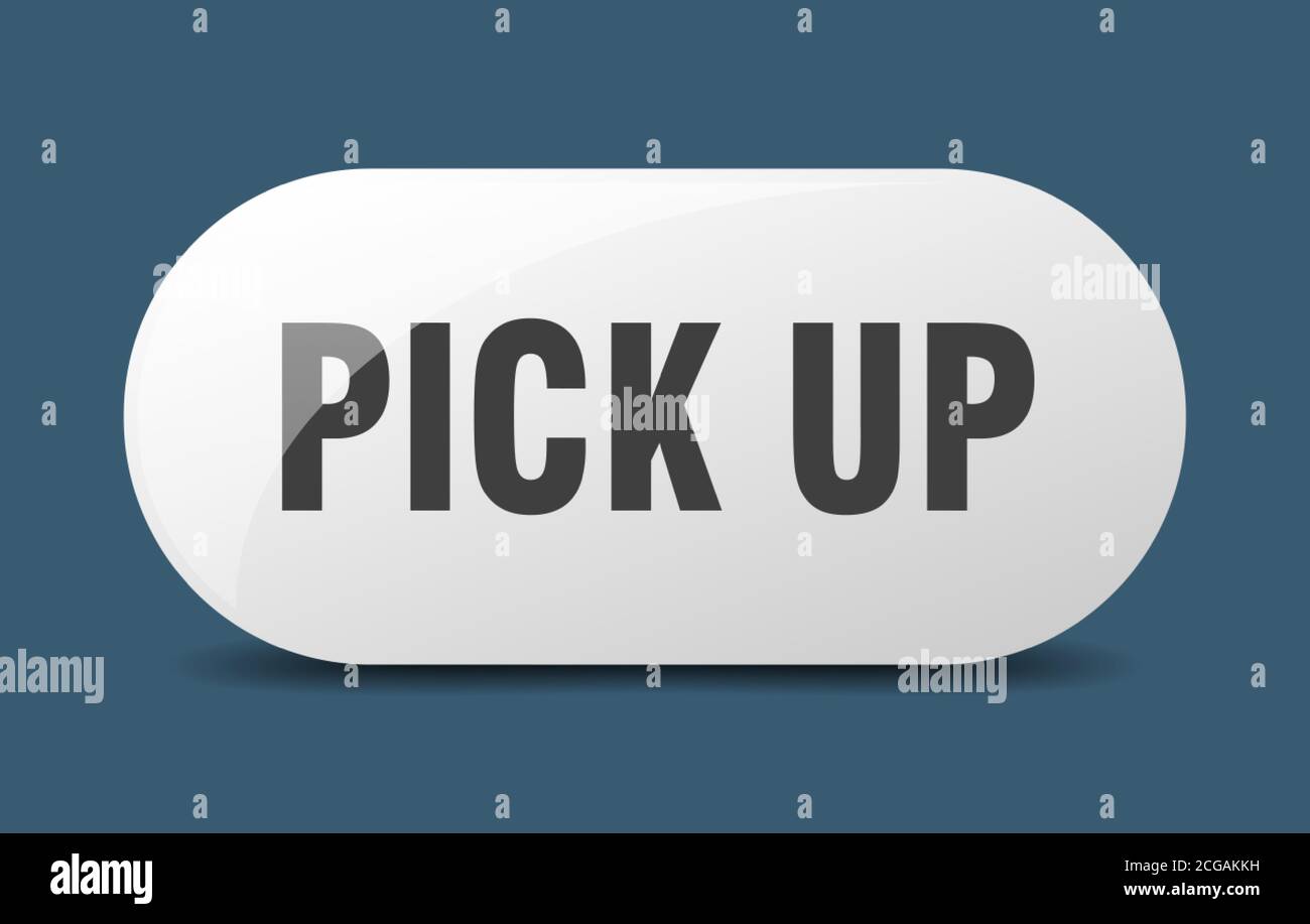 pick up button. rounded glass sign. sticker. banner Stock Vector Image ...